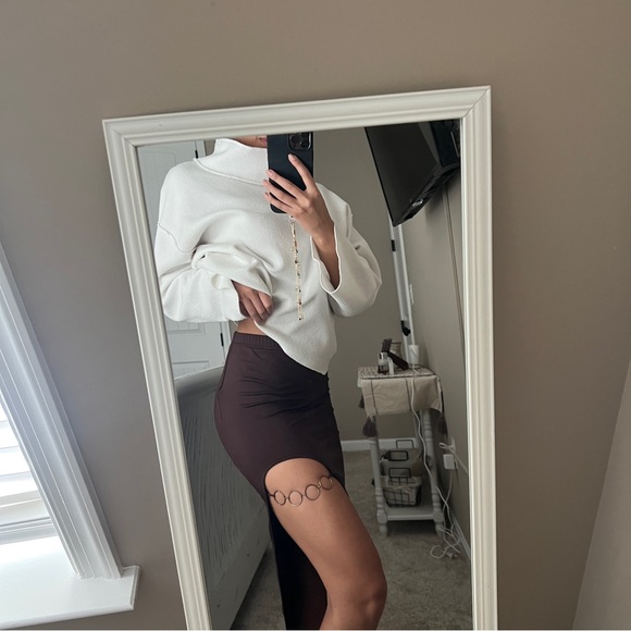 Skirts | Maxi Skirt With Slit And Chain | Poshmark